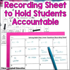 Solving Multi-Step Linear Equations Game for 8th Grade Math – One ...