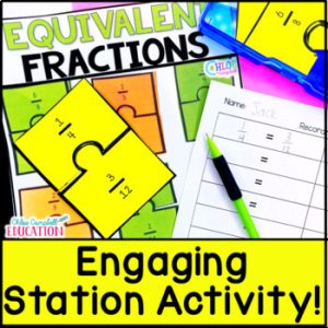 5th Grade Math Games – Matching Puzzles Math Centers – Entire Year ...