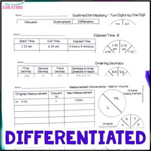 5th Grade Math Review – Differentiated Math Games – Bundle – Spin and ...