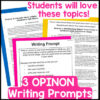 6 Paired Passages with Writing Prompts for Opinion & Informational ...