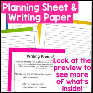 6 Paired Passages with Writing Prompts for Opinion & Informational ...