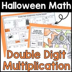 Halloween Multiplication Color by Number Worksheets -Double Digit ...