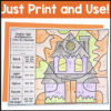 Halloween Multiplication Color by Number Worksheets -Double Digit ...