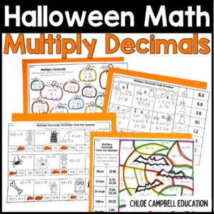 Multiplying Decimals - Halloween Math Worksheets - Color by Number ...
