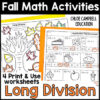 Long Division with Remainders Color by Number Fall Thanksgiving Math ...