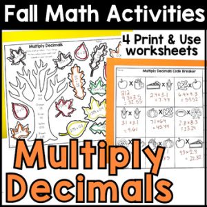 Multiplying Decimals Fall Math Worksheets – 5th Grade Thanksgiving Math ...