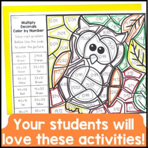 Multiplying Decimals Fall Math Worksheets – 5th Grade Thanksgiving Math ...