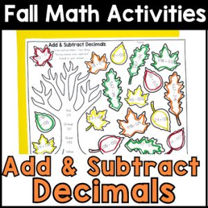 Fall Adding & Subtracting Decimals – 5th Grade Thanksgiving Math ...