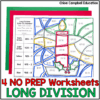 Long Division with Remainders Color by Number Christmas Math Worksheets ...