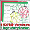 Christmas Math 2 Digit Multiplication Color by Number – 2 Digit by 2 ...