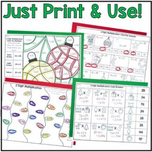 Christmas Math 2 Digit Multiplication Color by Number – 2 Digit by 2 ...
