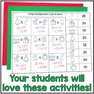 Christmas Math 2 Digit Multiplication Color by Number – 2 Digit by 2 ...