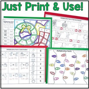 Multiplication Facts Practice Christmas Math Worksheets - Christmas ...