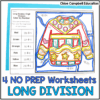 Long Division with Remainders Color by Number Winter Math Worksheets ...