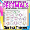 Adding & Subtracting Decimals Color by Number Spring Math Worksheets ...