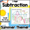 3 Digit Subtraction with Regrouping Summer Color by Number Worksheets ...