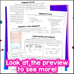 Magnetic Forces Passages and Activities for 5th Graders – Force ...
