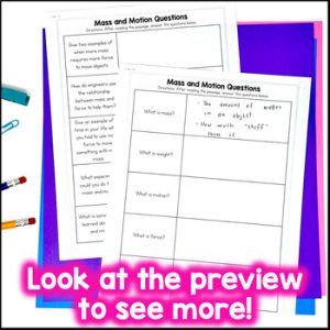 Mass and Motion Lesson for 5th Graders – Force & Motion Activity ...