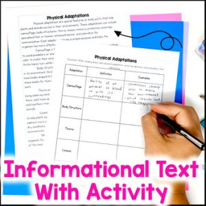 Plant & Animal Physical Adaptations 5th Grade Science Lesson & Reading ...