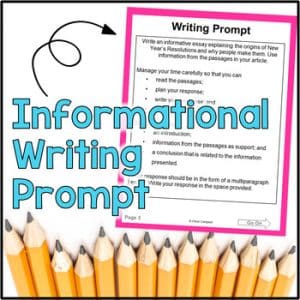 Paired Passages with Informational Writing Prompt on New Year’s Resolutions